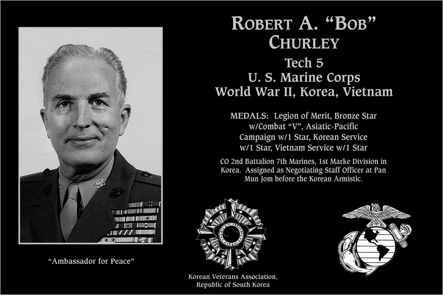 Colonel Robert A Churley | Mt. Soledad Virtual Plaque