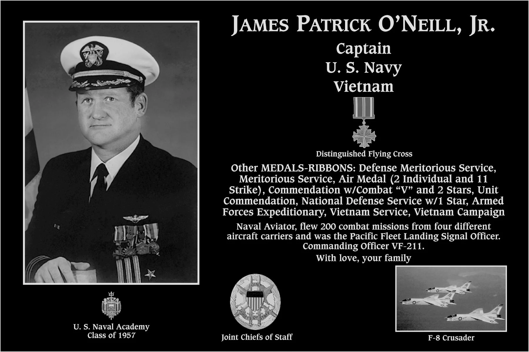 Captain James Patrick O'Neill, Jr. | Mt. Soledad Virtual Plaque