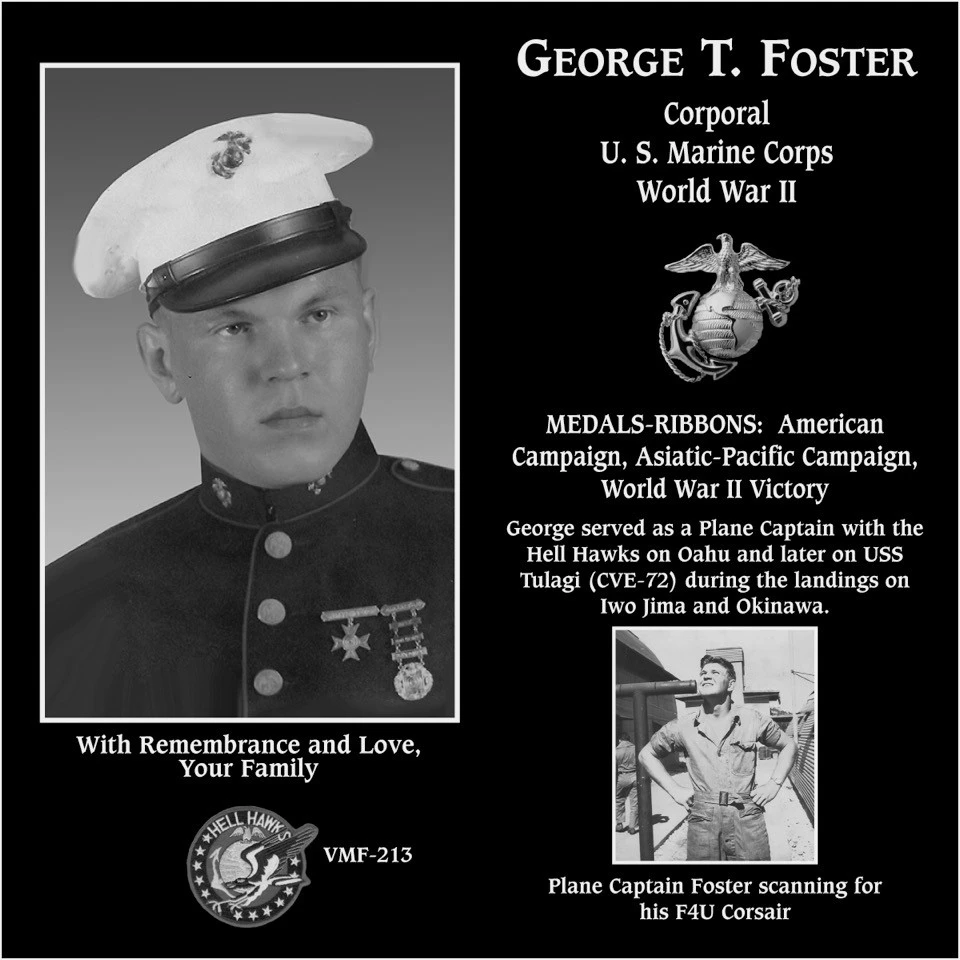 Corporal George T. Foster | Mt. Soledad Virtual Plaque