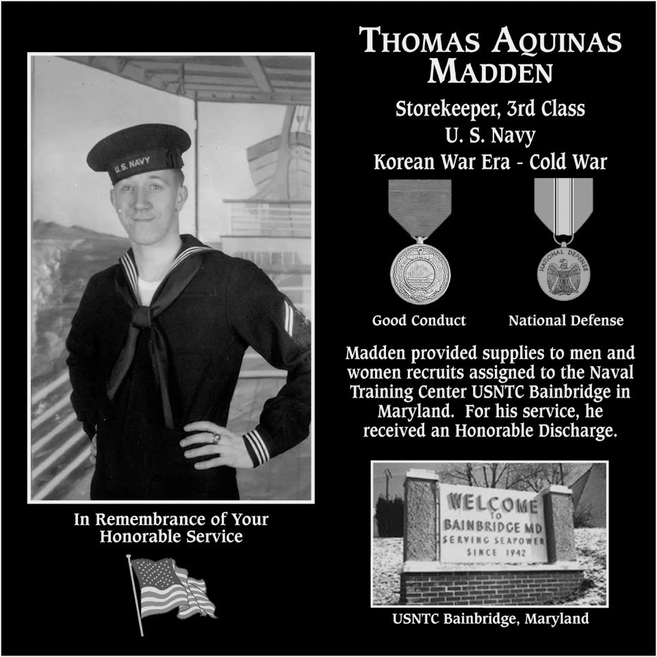 Petty Officer Third Class Thomas Aquinas Madden | Mt. Soledad Virtual ...