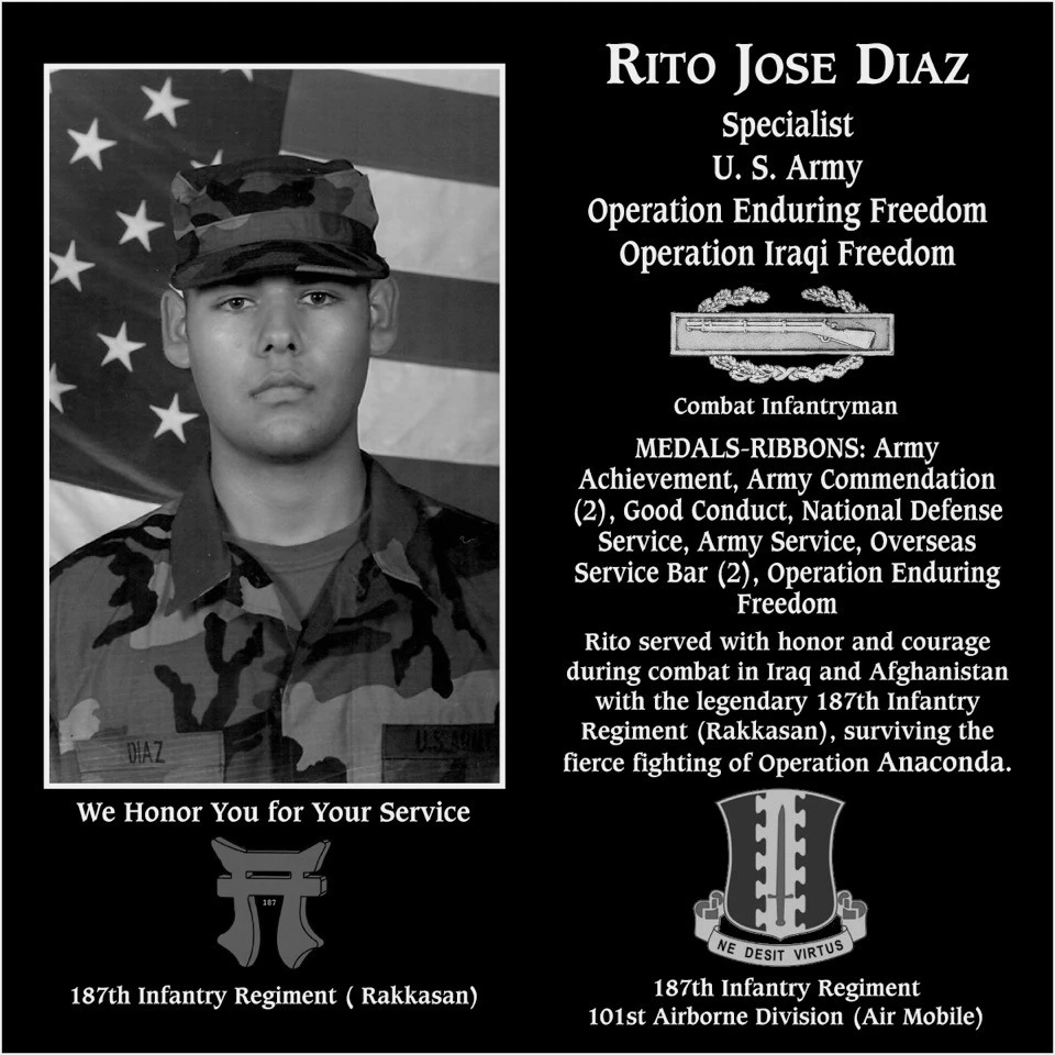 Specialist Rito Jose Diaz | Mt. Soledad Virtual Plaque