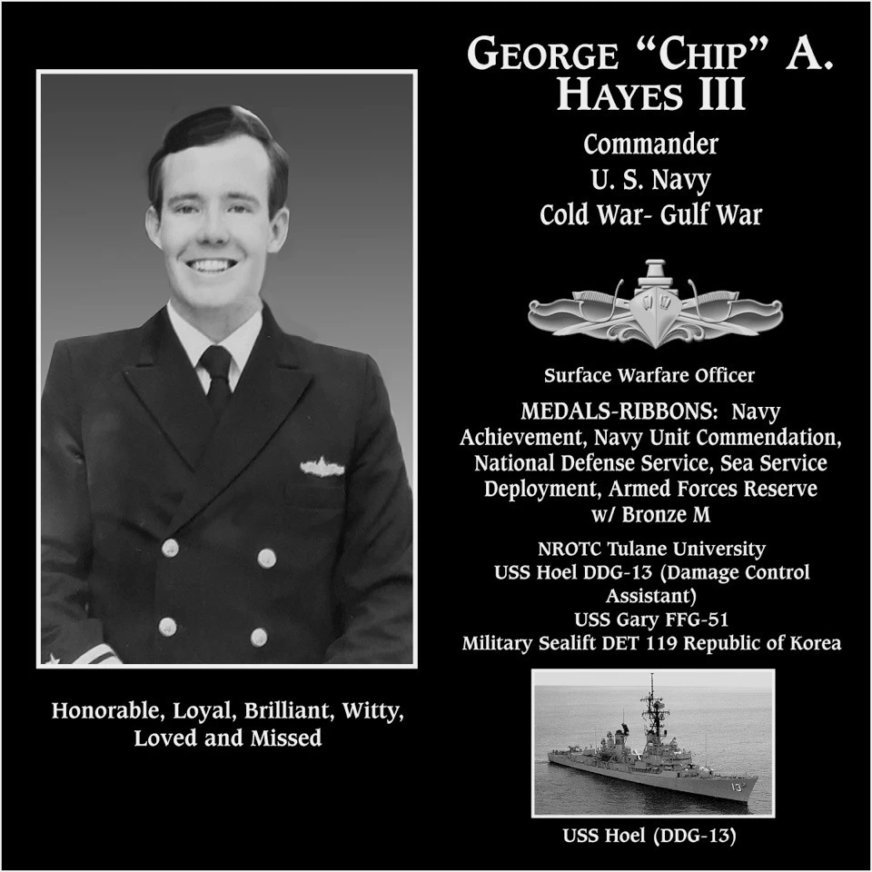 Commander George A. Hayes III | Mt. Soledad Virtual Plaque