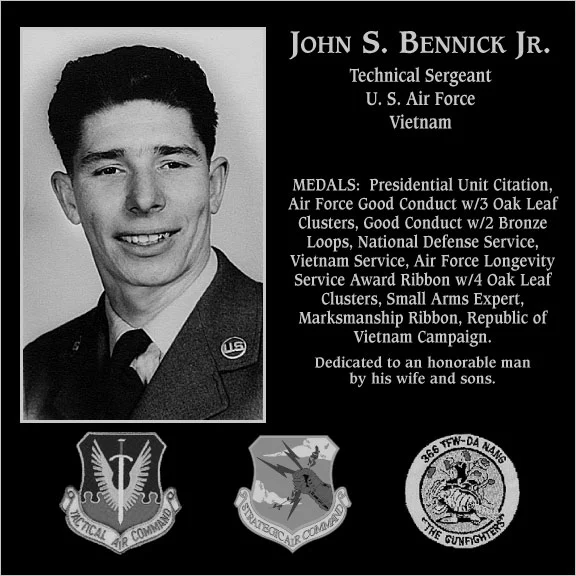 Technical Sergeant John S Bennick Jr. | Mt. Soledad Virtual Plaque