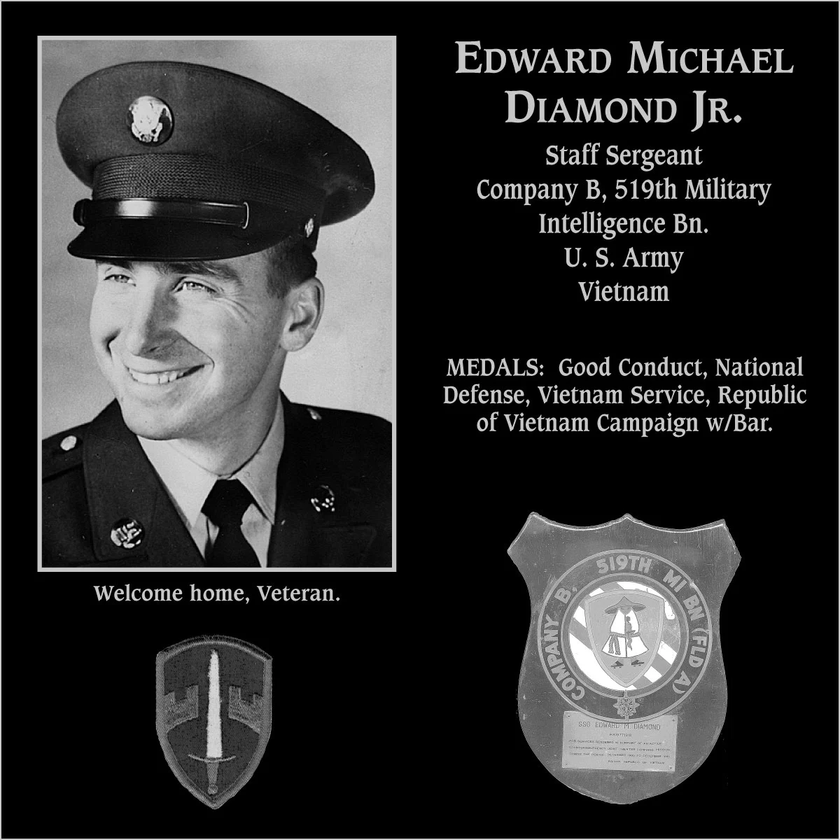 Staff Sergeant Edward Michael Diamond Jr. | Mt. Soledad Virtual Plaque