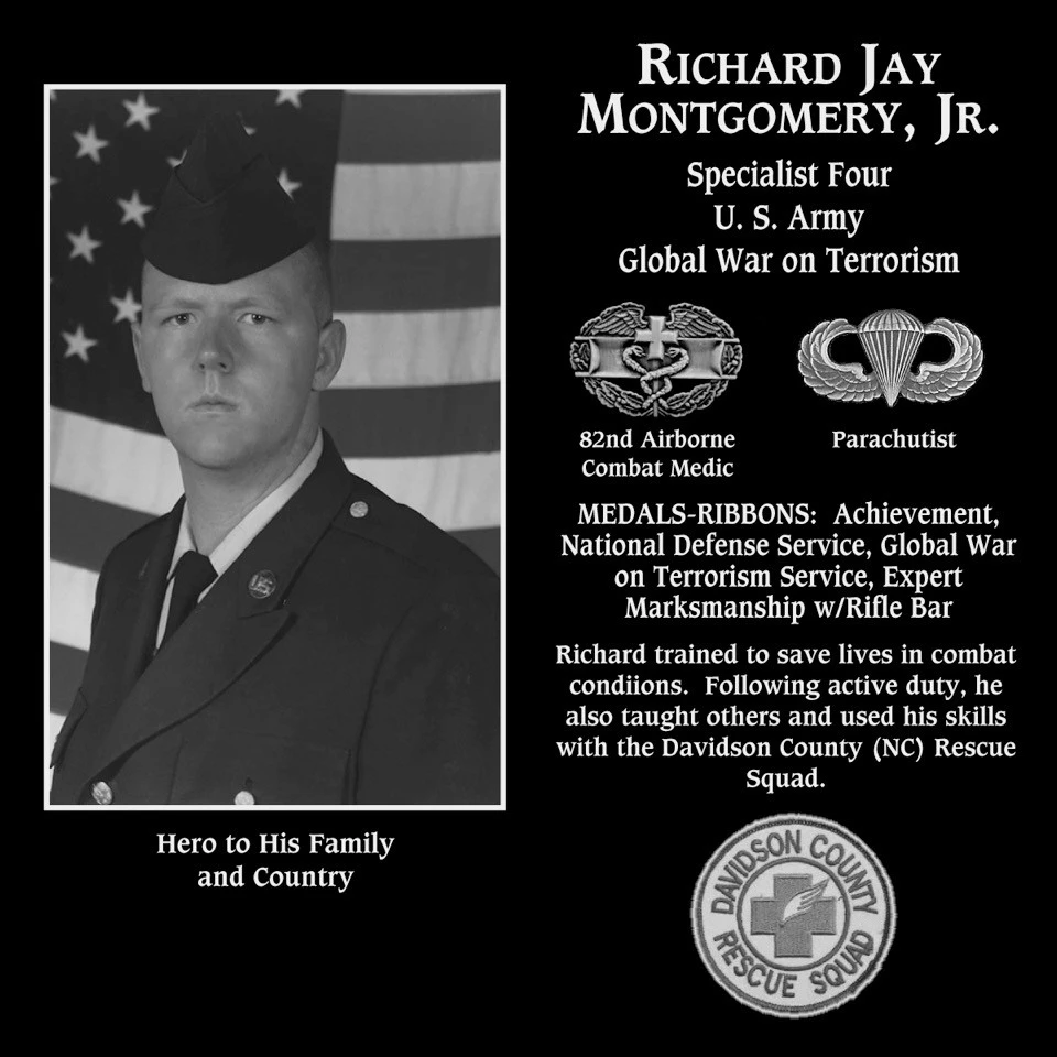 Specialist Richard Jay Montgomery jr | Mt. Soledad Virtual Plaque