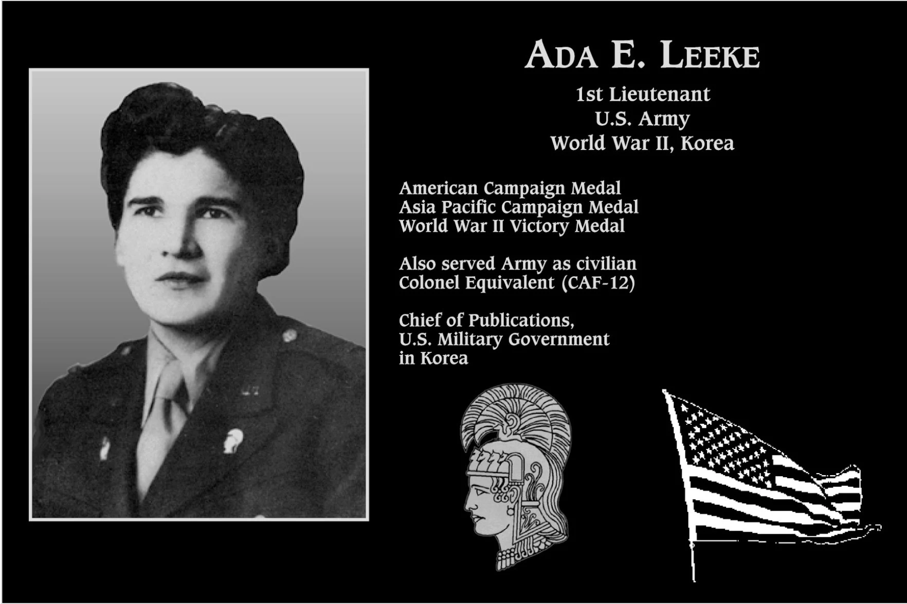First Lieutenant Ada E Leeke | Mt. Soledad Virtual Plaque