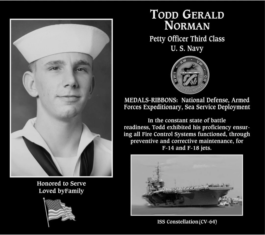 Petty Officer Third Class Todd Gerald Norman | Mt. Soledad Virtual Plaque