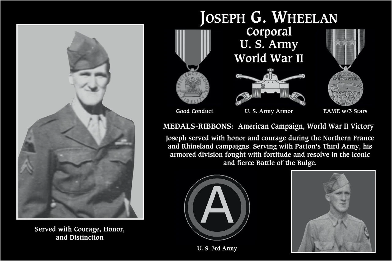 Corporal Joseph G. Wheelan | Mt. Soledad Virtual Plaque