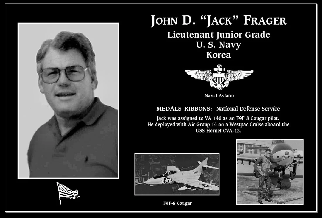 Lieutenant, Junior Grade John D. "Jack" Frager | Mt. Soledad Virtual Plaque