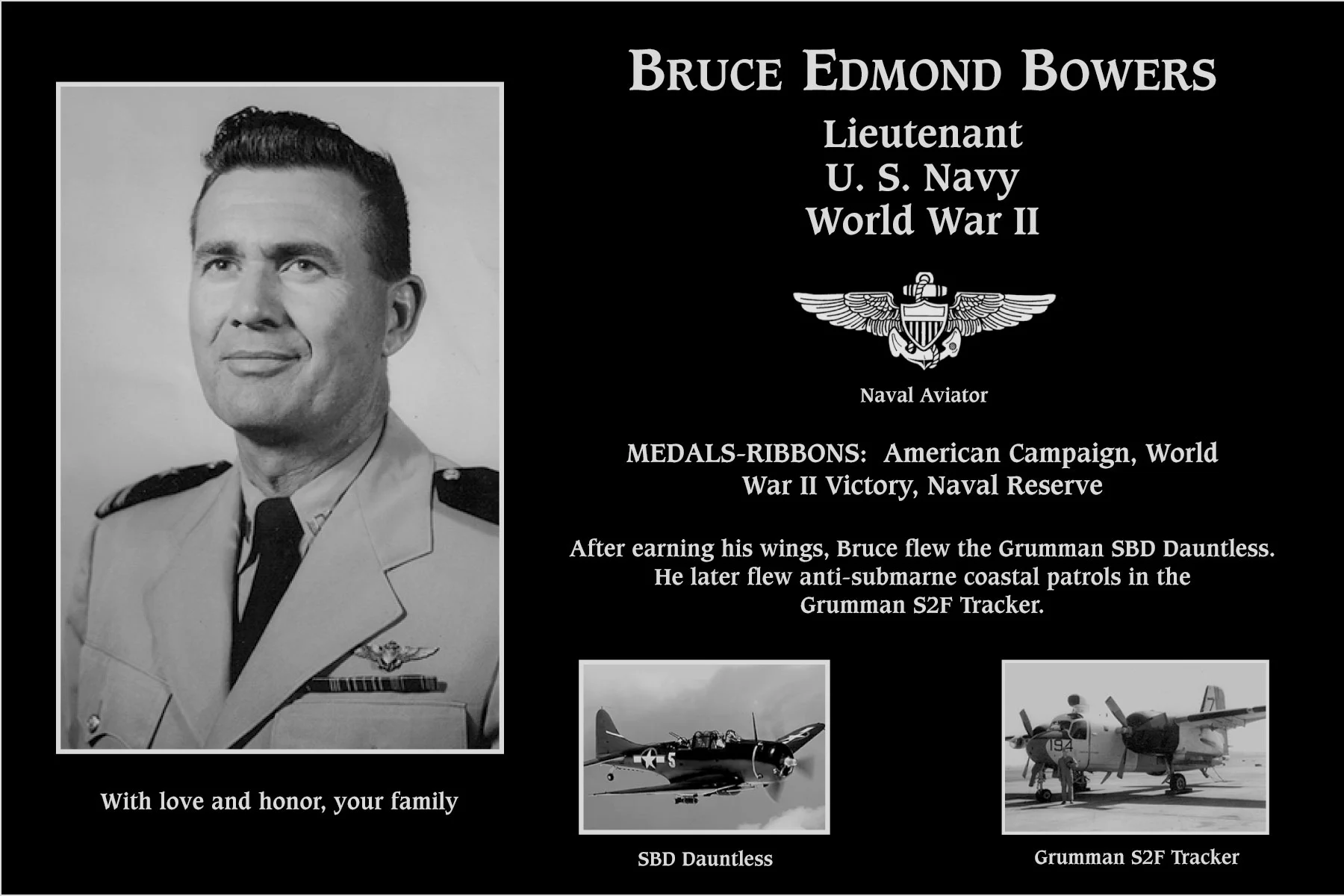 Lieutenant Bruce Edmond Bowers | Mt. Soledad Virtual Plaque