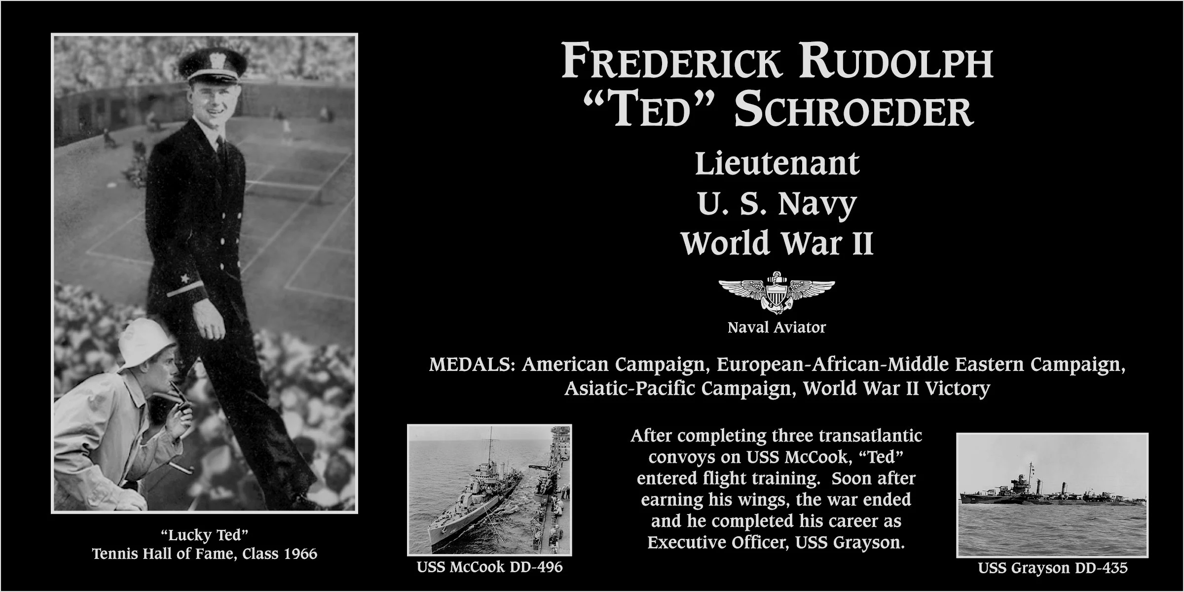 Lieutenant Frederick Rudolph Schroeder | Mt. Soledad Virtual Plaque