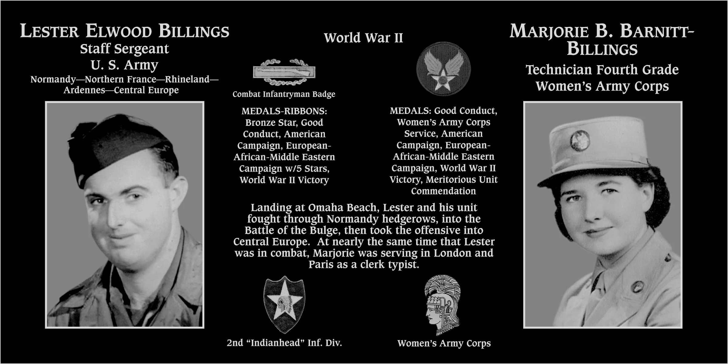 Staff Sergeant Lester Elwood Billings | Mt. Soledad Virtual Plaque