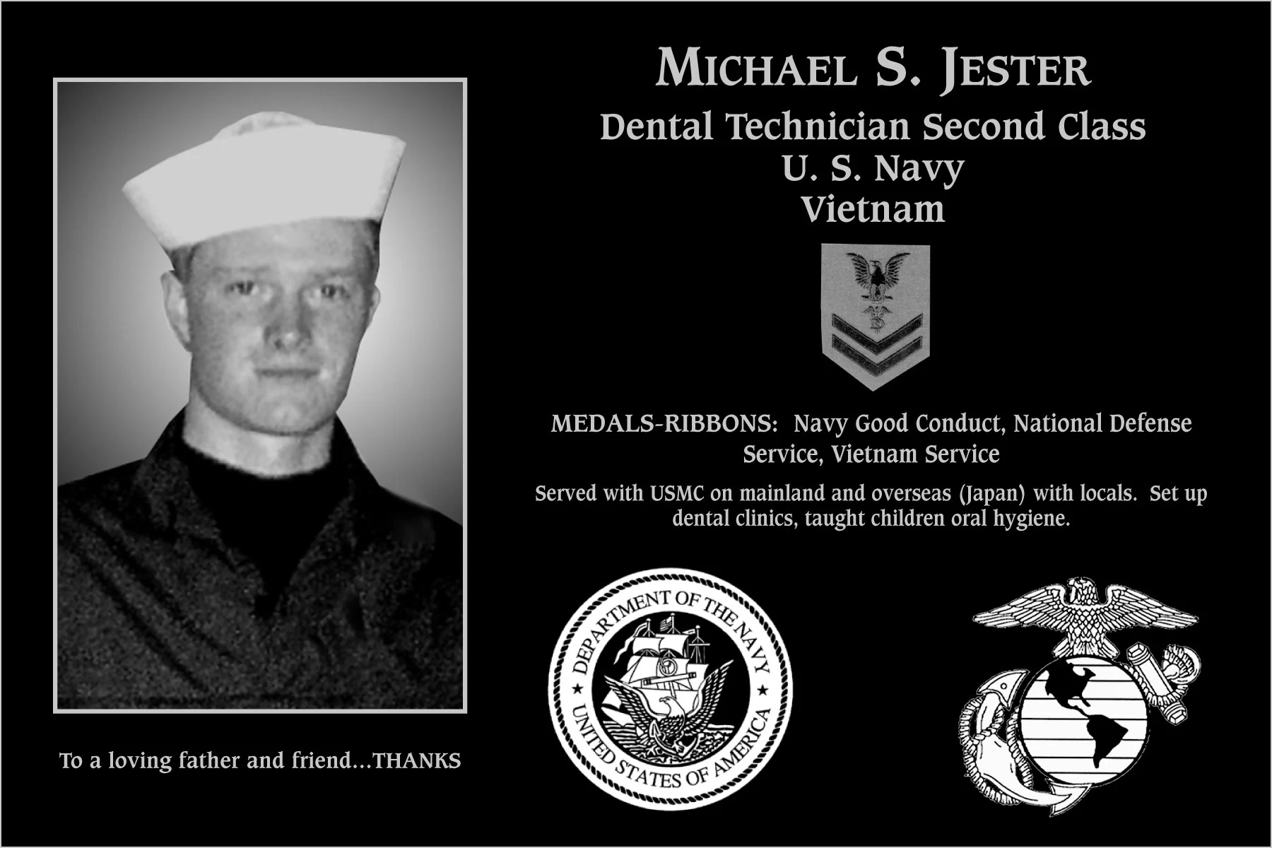 Petty Officer Second Class Michael S. Jester | Mt. Soledad Virtual Plaque
