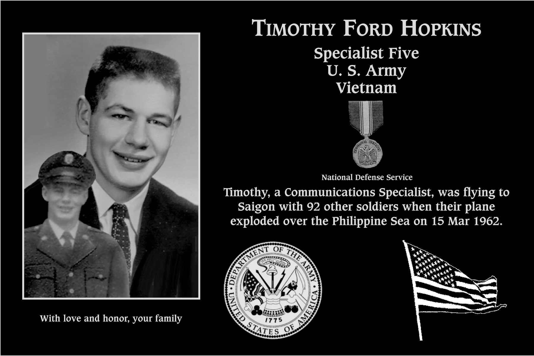 Specialist Timothy Ford Hopkins | Mt. Soledad Virtual Plaque