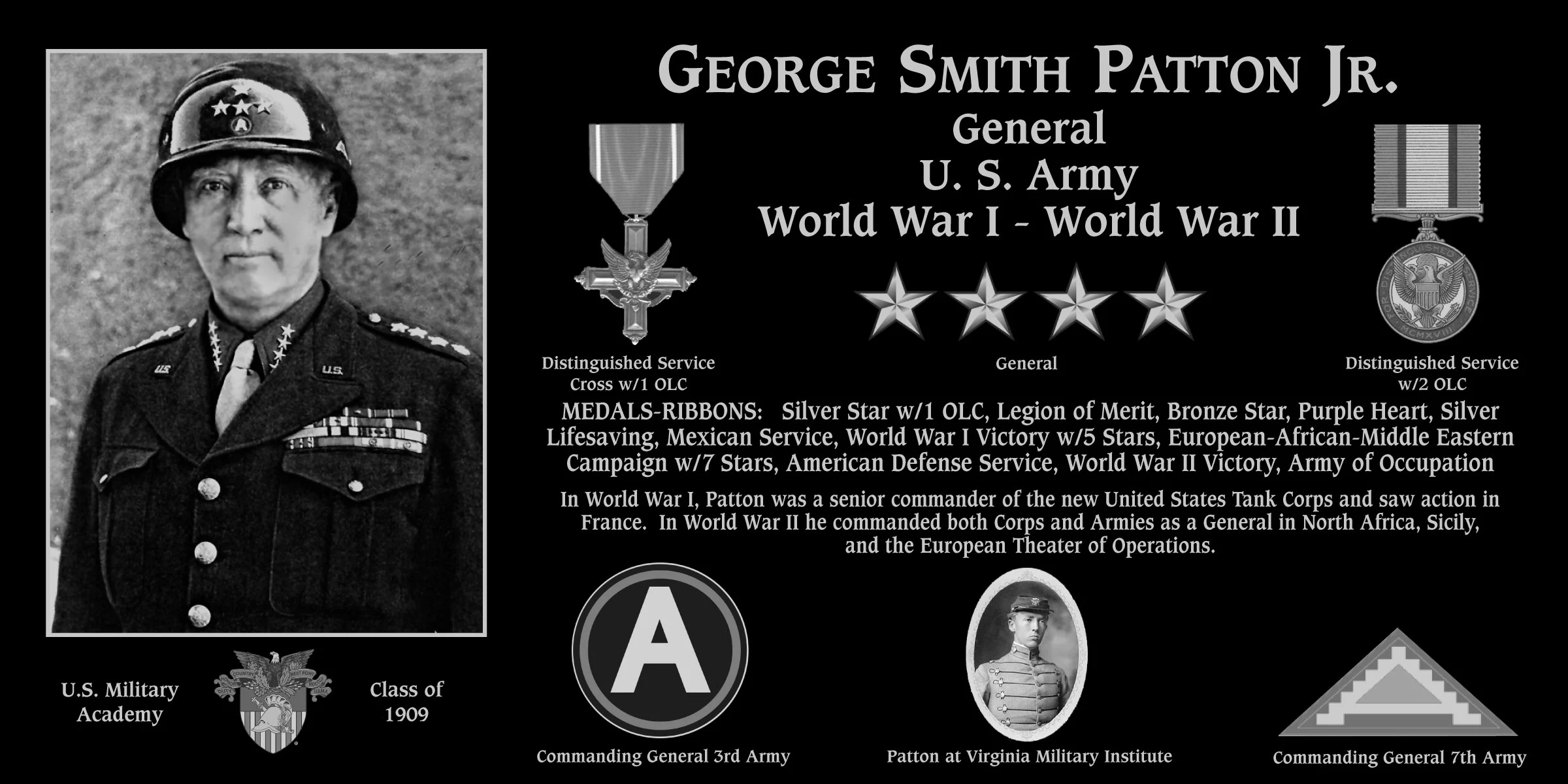 General George Smith Patton jr | Mt. Soledad Virtual Plaque