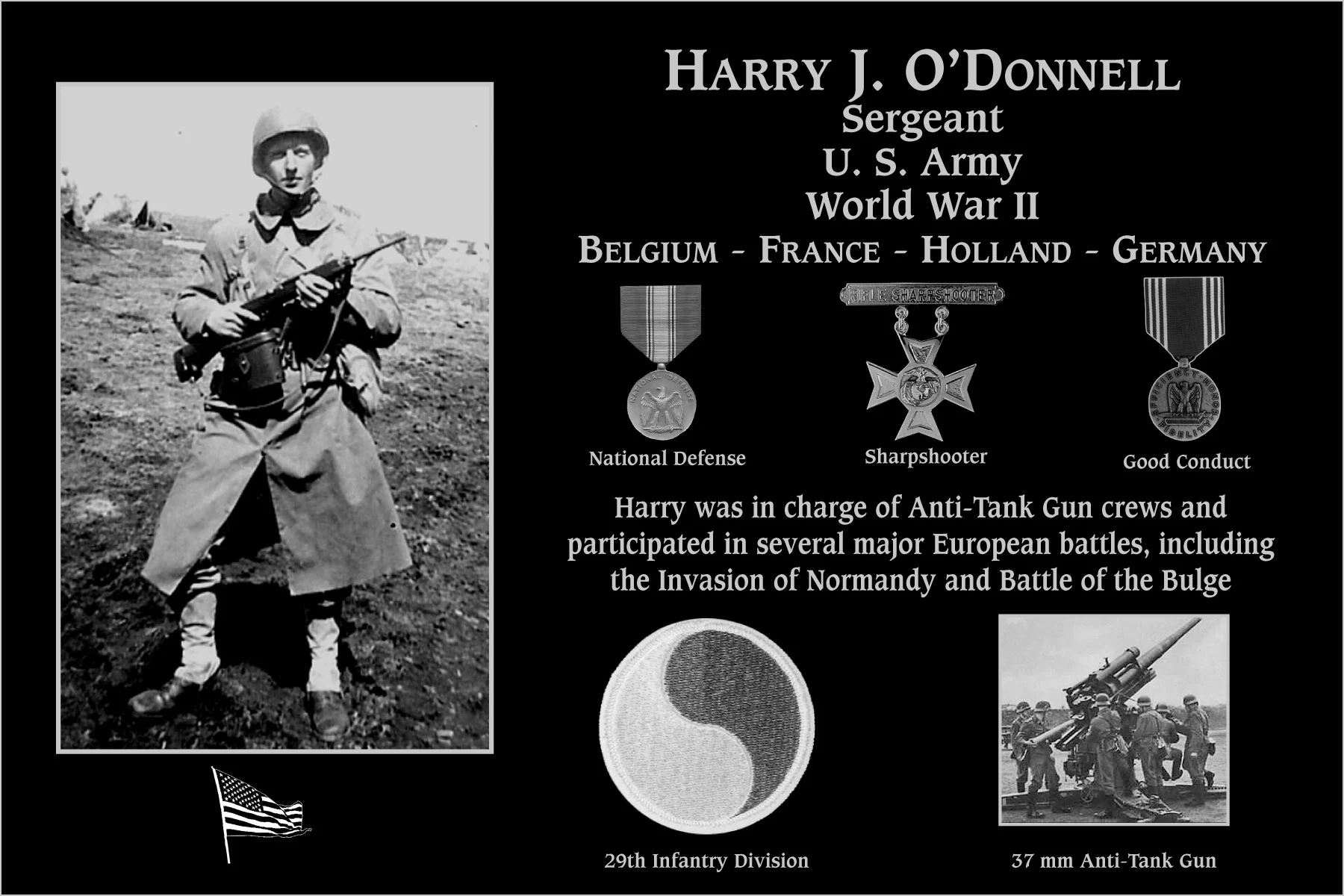 Sergeant Harry J O'Donnell | Mt. Soledad Virtual Plaque