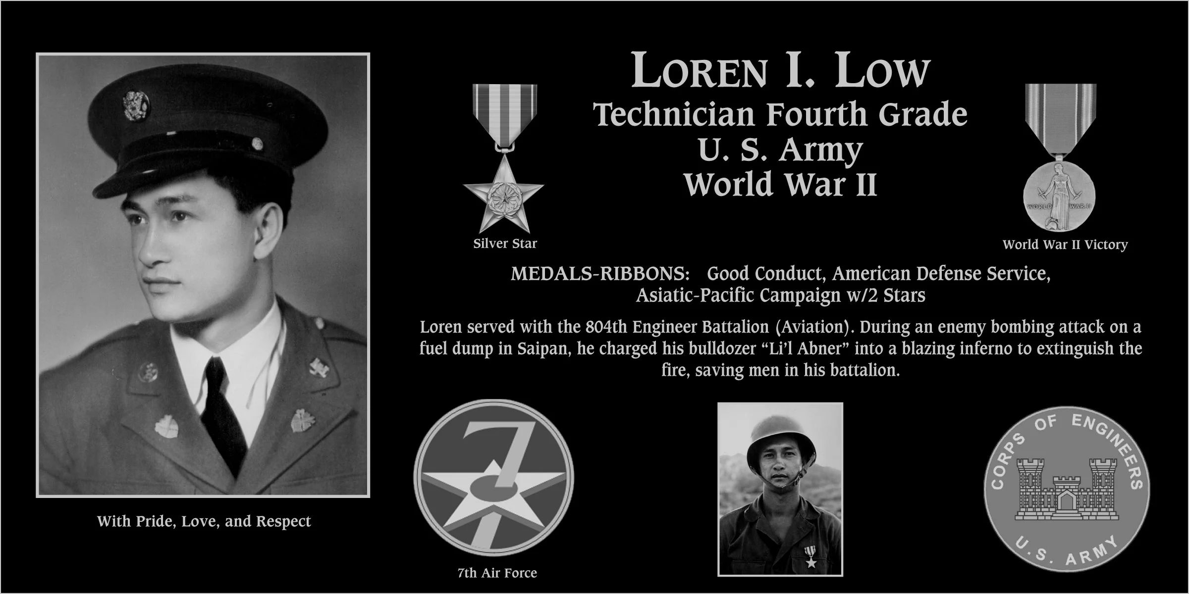 Sergeant Loren I Low | Mt. Soledad Virtual Plaque
