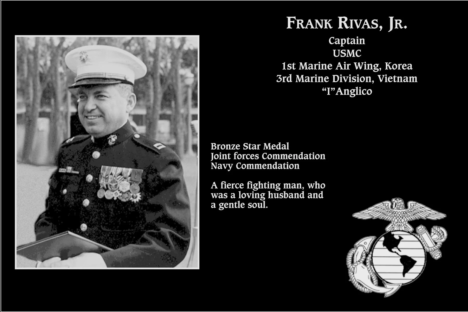 Captain Frank Rivas jr | Mt. Soledad Virtual Plaque