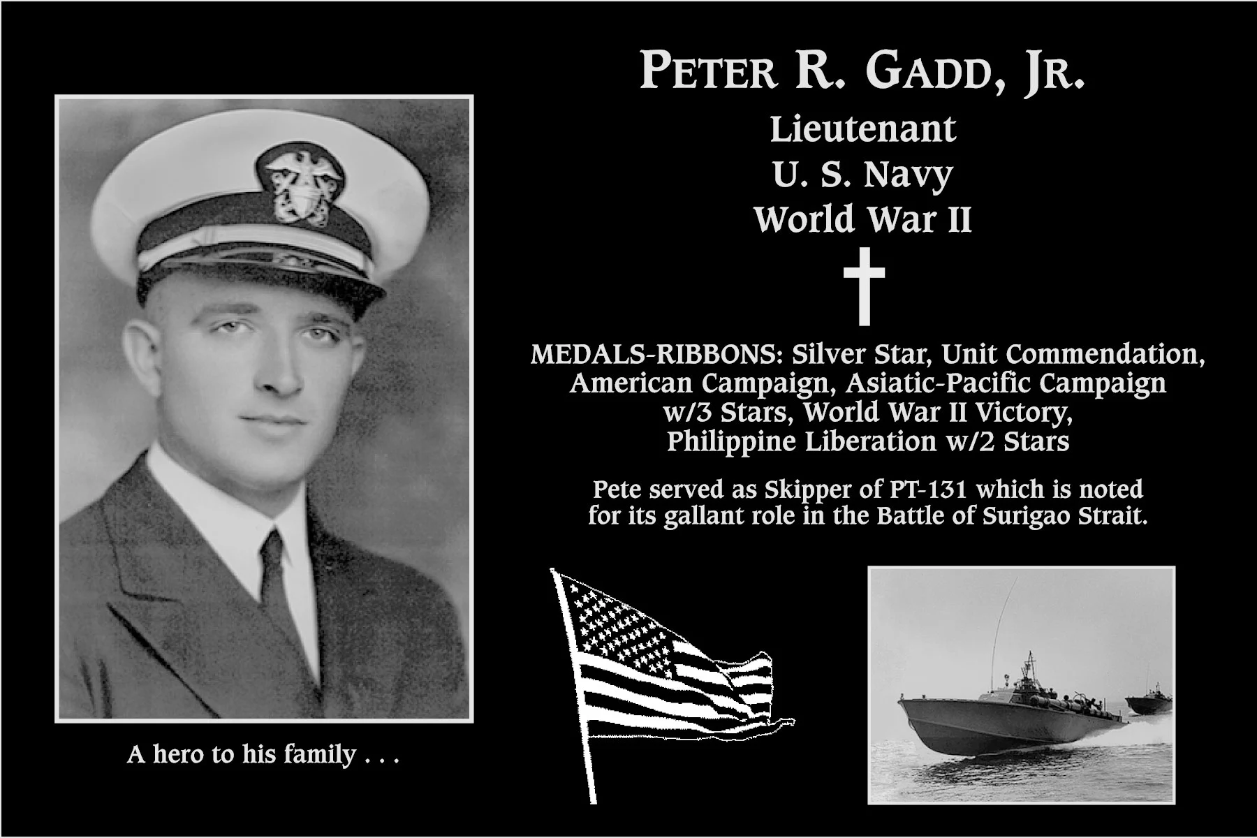 Lieutenant Peter R. Gadd, Jr. | Mt. Soledad Virtual Plaque
