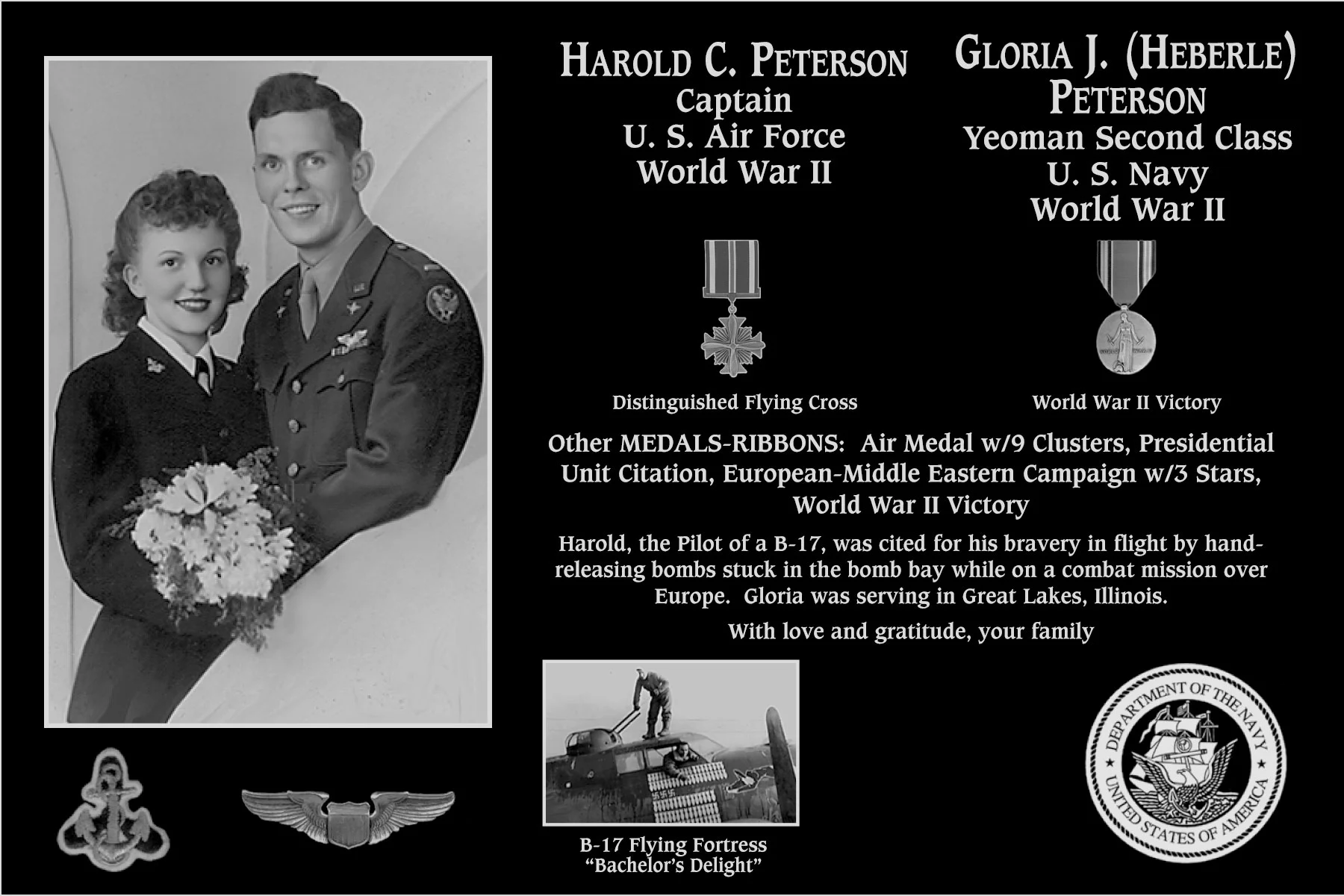 Petty Officer Second Class Gloria J Heberle-Peterson | Mt. Soledad ...
