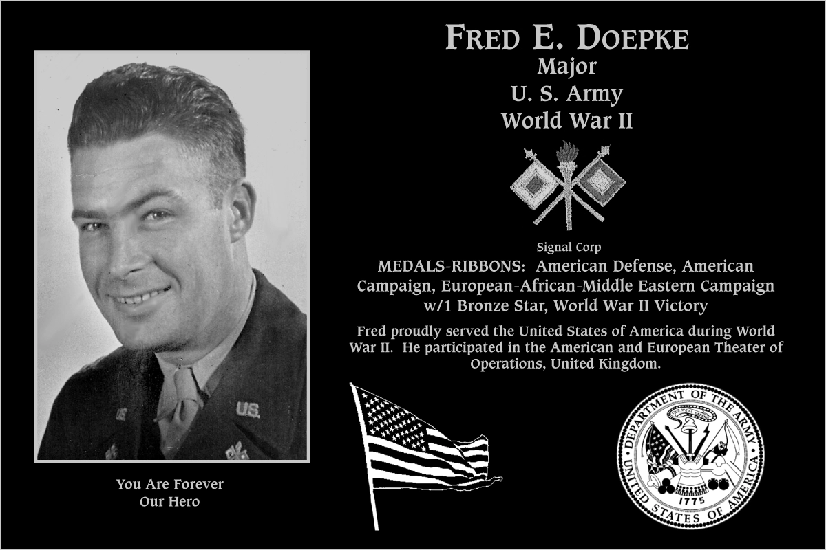 Major Fred E. Doepke | Mt. Soledad Virtual Plaque