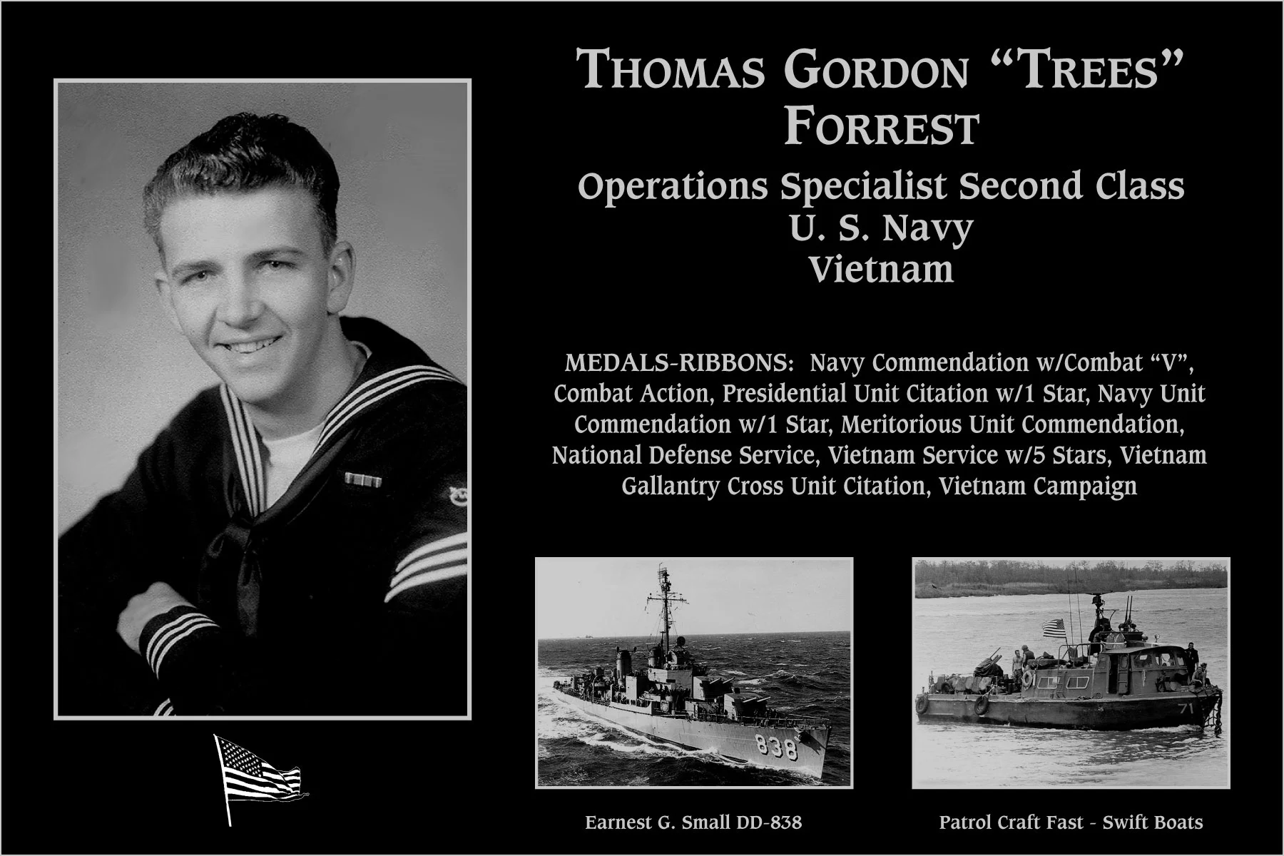 Petty Officer Second Class Thomas Gordon Forrest | Mt. Soledad Virtual ...