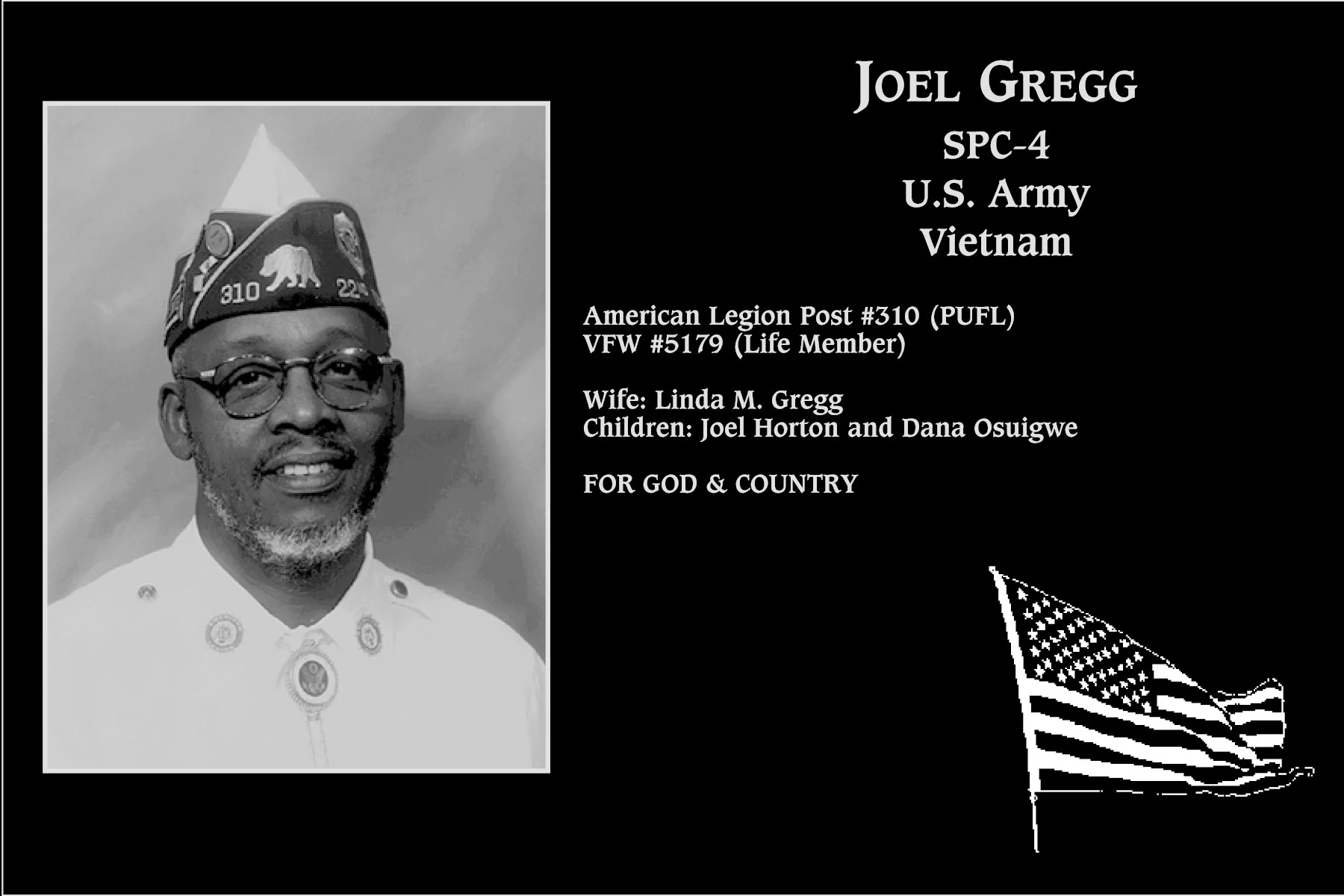 Specialist Joel Gregg | Mt. Soledad Virtual Plaque