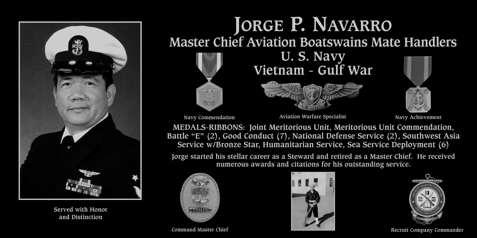 Master Chief Petty Officer Jorge P. Navarro | Mt. Soledad Virtual Plaque