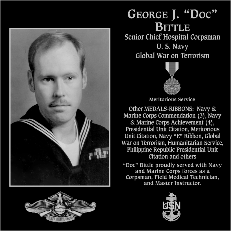 Senior Chief Petty Officer George "Doc" J. Bittle | Mt. Soledad Virtual ...
