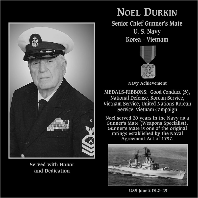 Senior Chief Petty Officer Noel Durkin | Mt. Soledad Virtual Plaque