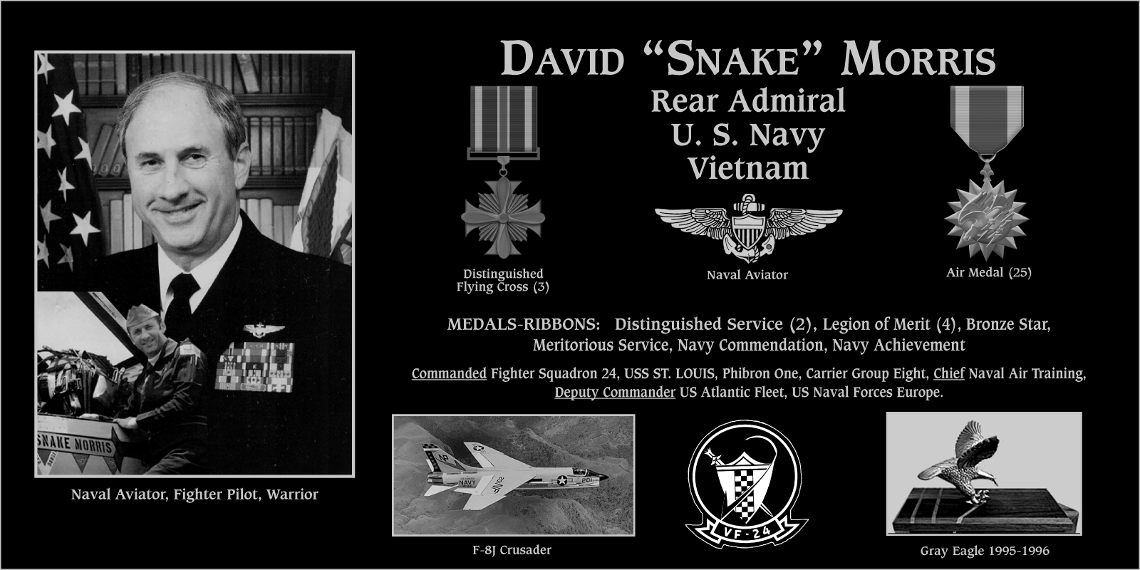 Rear Admiral Upper Half David Morris | Mt. Soledad Virtual Plaque