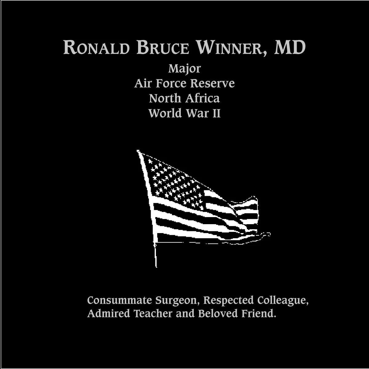 Major Ronald Bruce Winner | Mt. Soledad Virtual Plaque