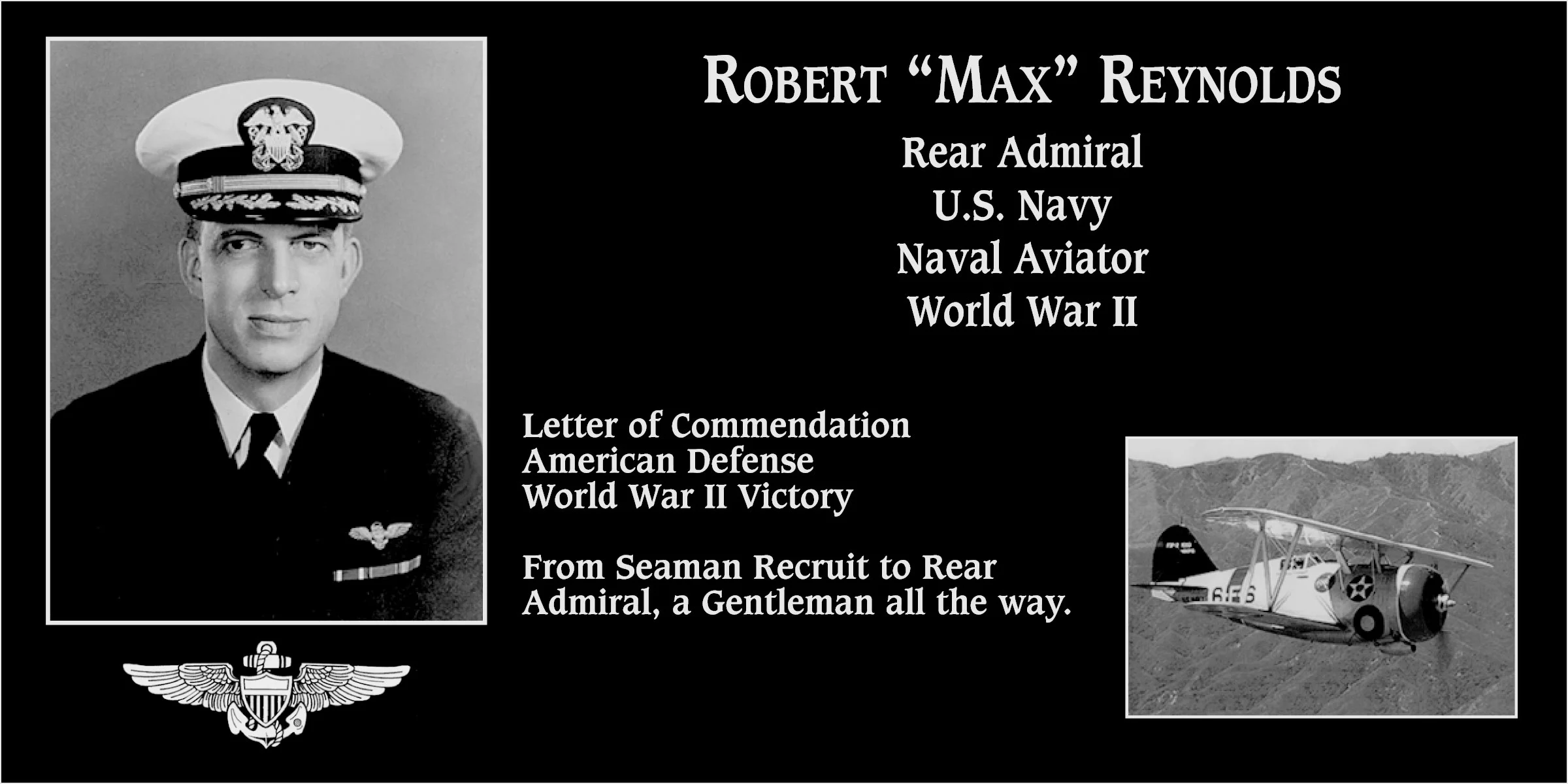 Rear Admiral Upper Half Robert Reynolds | Mt. Soledad Virtual Plaque