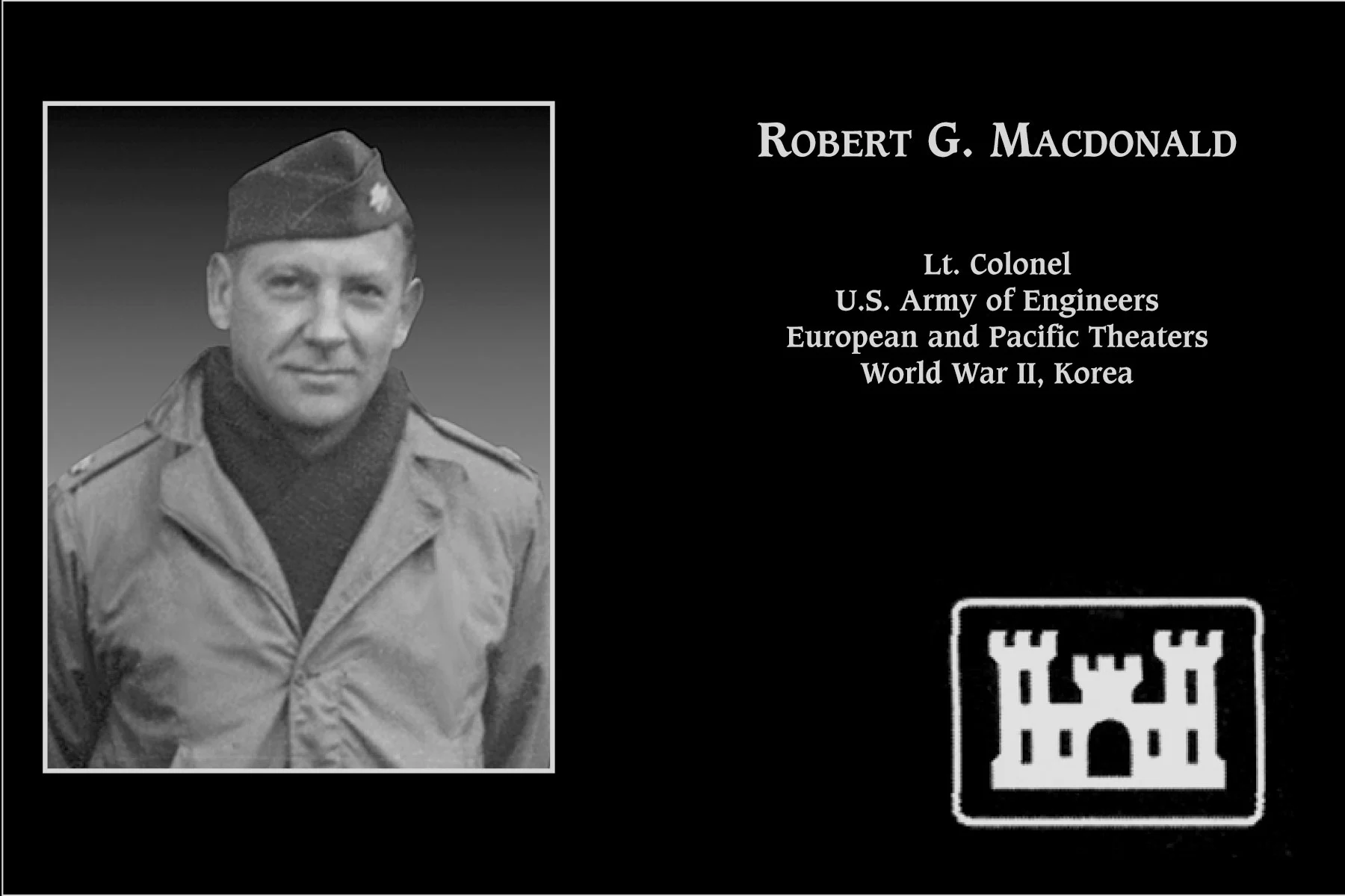 Lieutenant Colonel Robert G Macdonald | Mt. Soledad Virtual Plaque