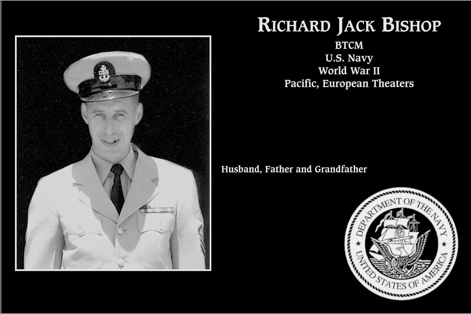 Master Chief Petty Officer Richard Jack Bishop | Mt. Soledad Virtual Plaque