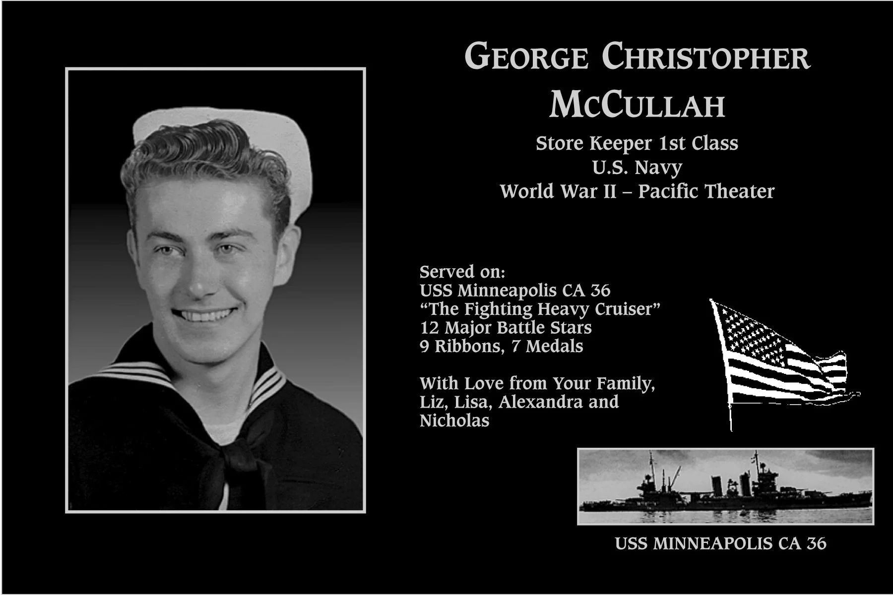 Petty Officer First Class George Christopher McCullah | Mt. Soledad ...