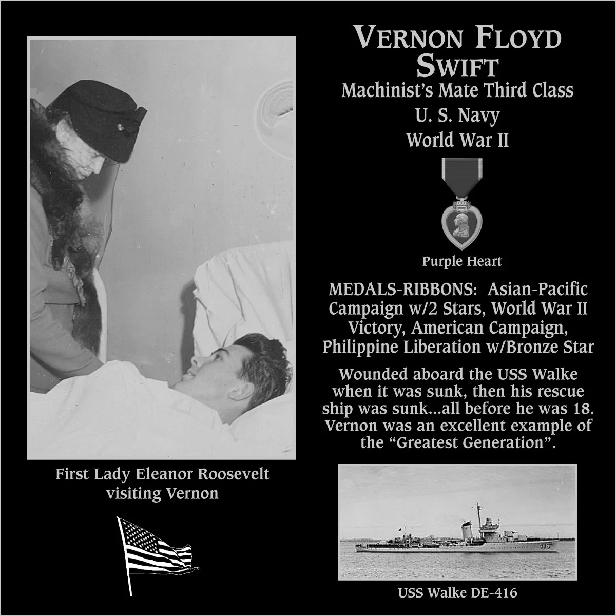 Petty Officer Third Class Vernon Floyd Swift | Mt. Soledad Virtual Plaque