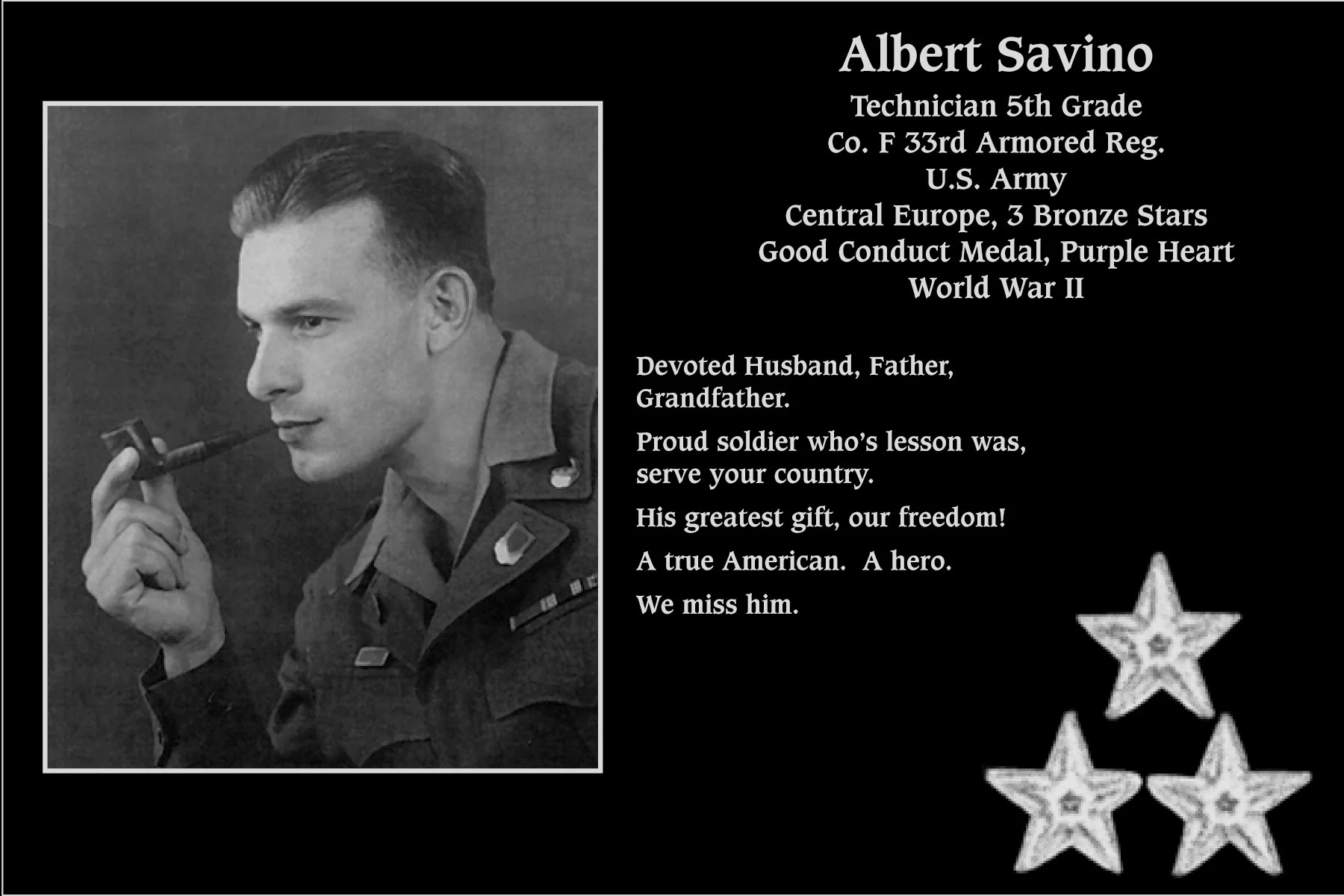 Corporal Albert Savino | Mt. Soledad Virtual Plaque