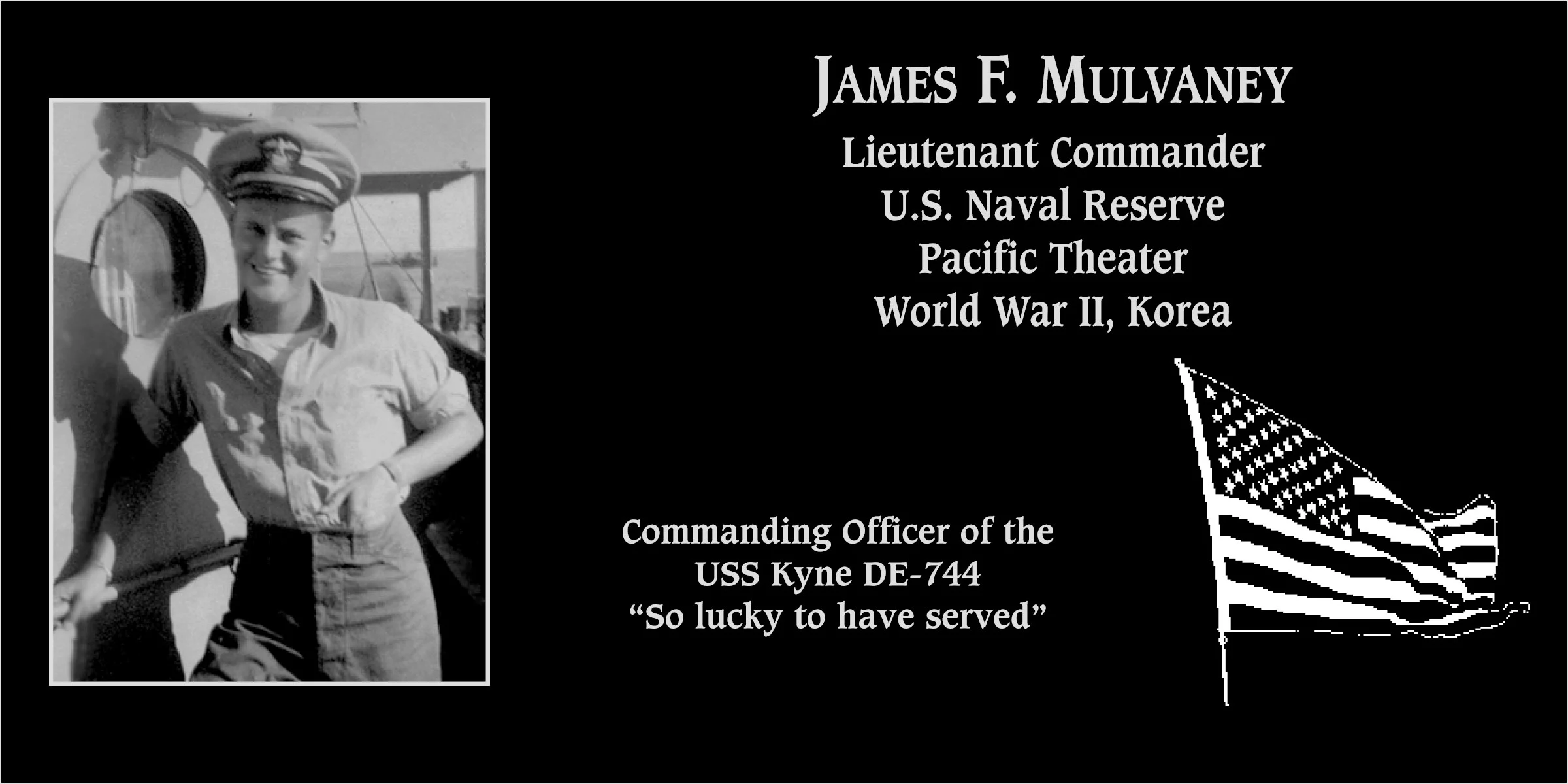 Lieutenant Commander James F. Mulvaney | Mt. Soledad Virtual Plaque