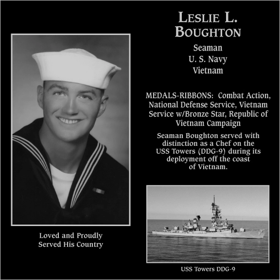 Seaman/Airman/Fireman Leslie L. Boughton | Mt. Soledad Virtual Plaque