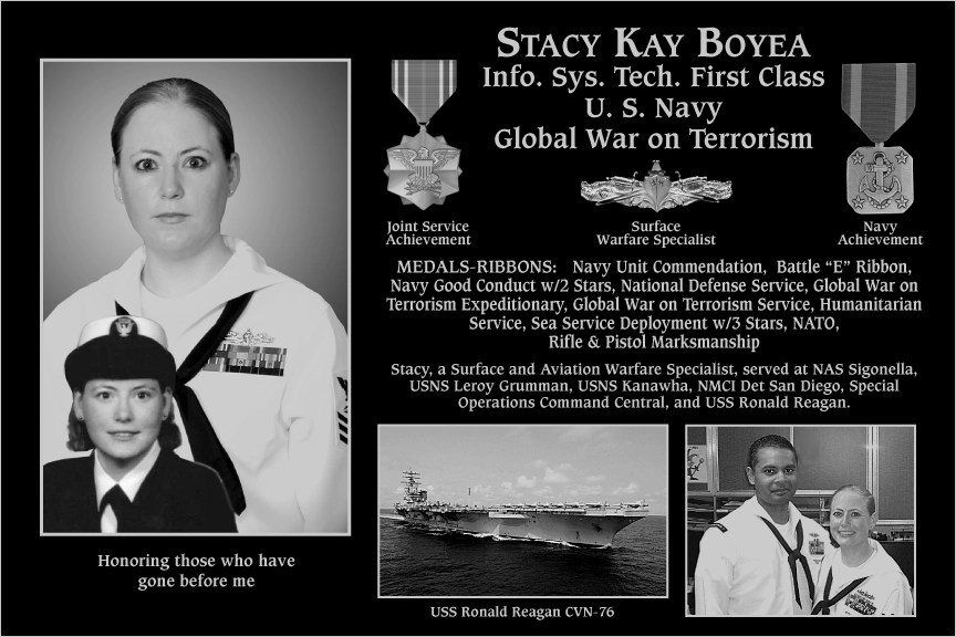 Petty Officer First Class Stacy Kay Boyea | Mt. Soledad Virtual Plaque