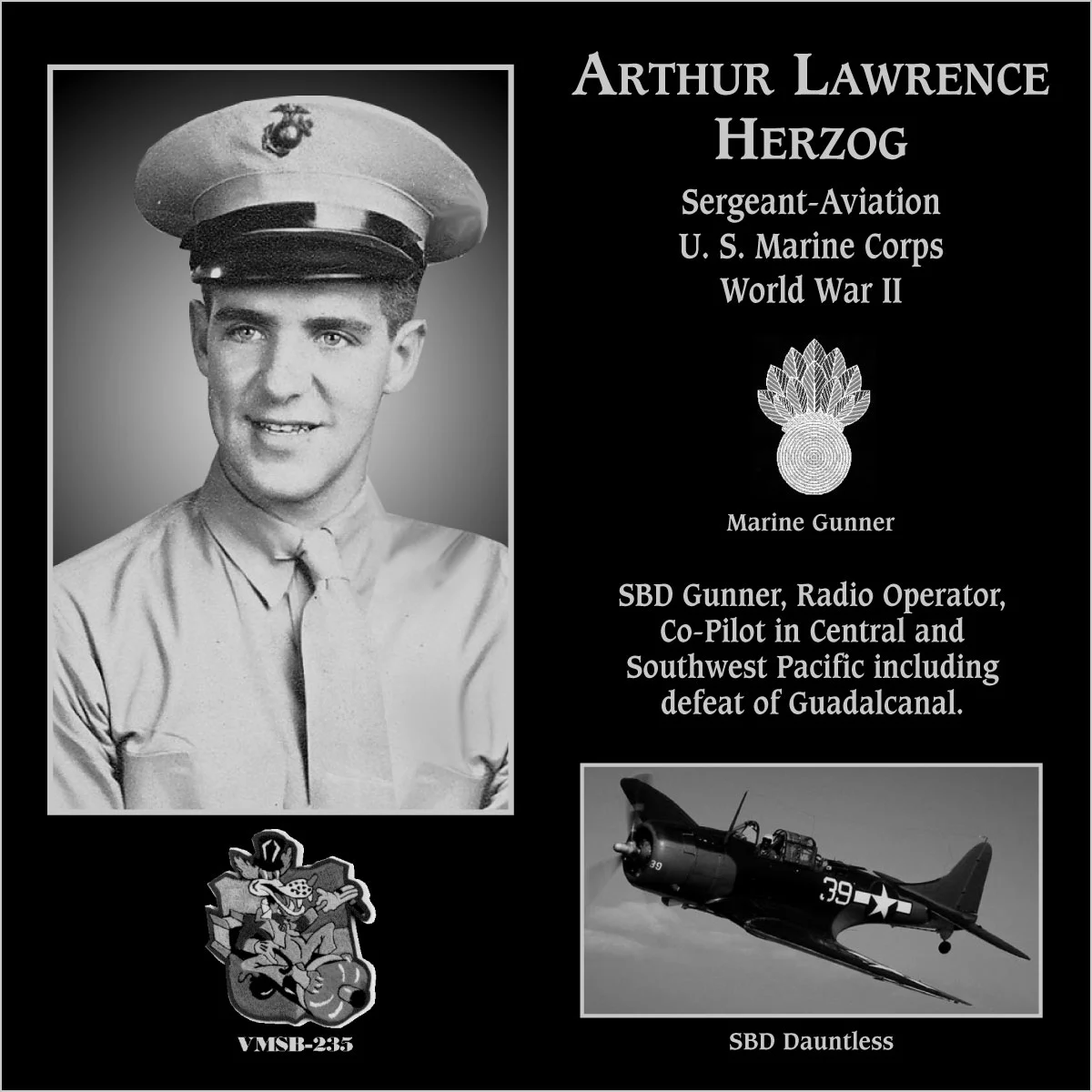 Sergeant Arthur Lawrence Herzog | Mt. Soledad Virtual Plaque