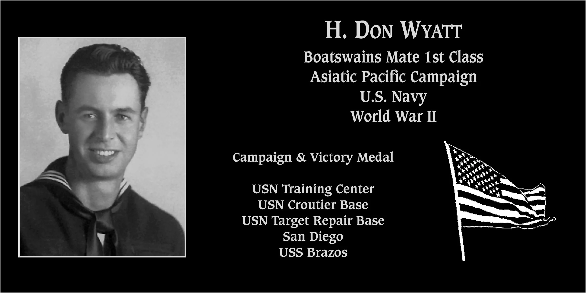 Petty Officer First Class H Don Wyatt | Mt. Soledad Virtual Plaque