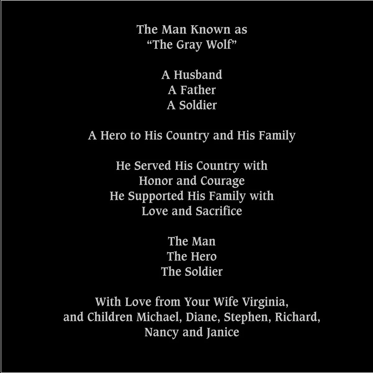 Chief Warrant Officer 2 Philip Erwin Gray | Mt. Soledad Virtual Plaque