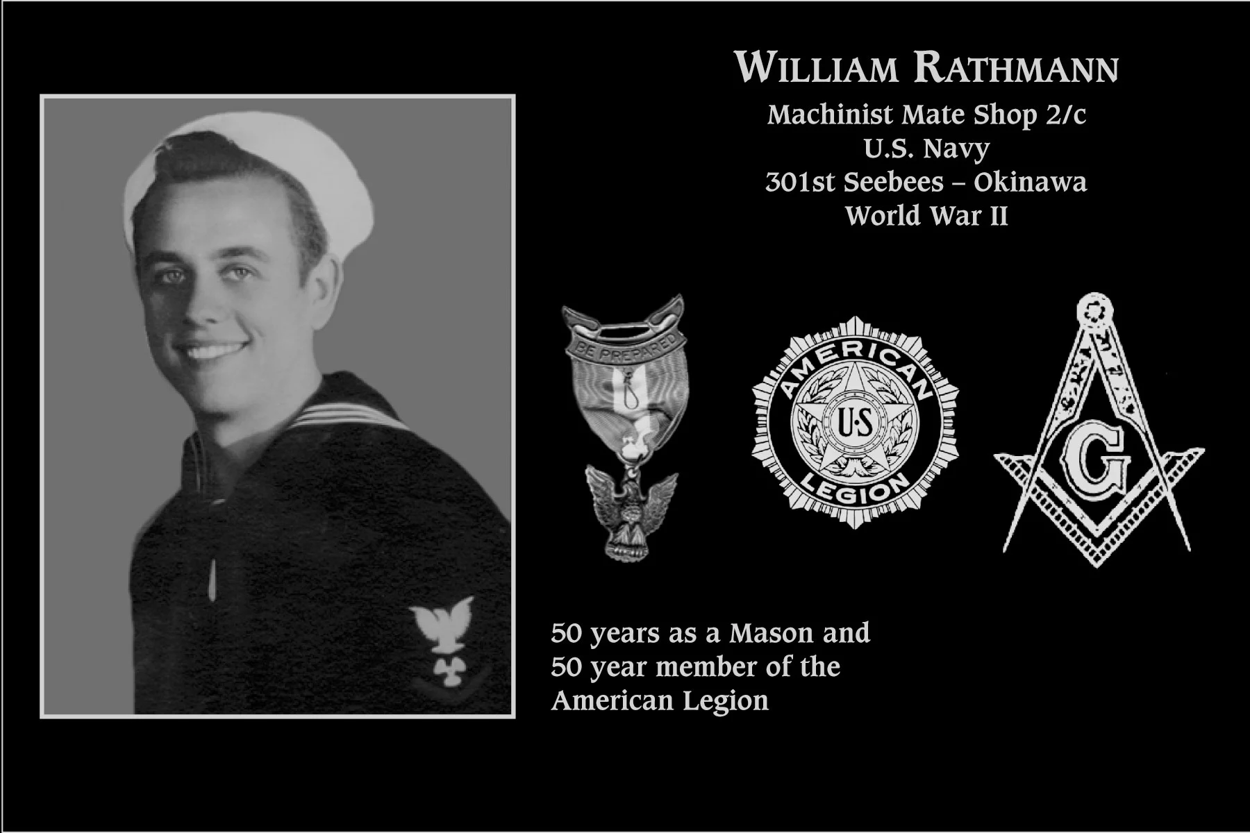 Petty Officer Second Class William Rathmann | Mt. Soledad Virtual Plaque