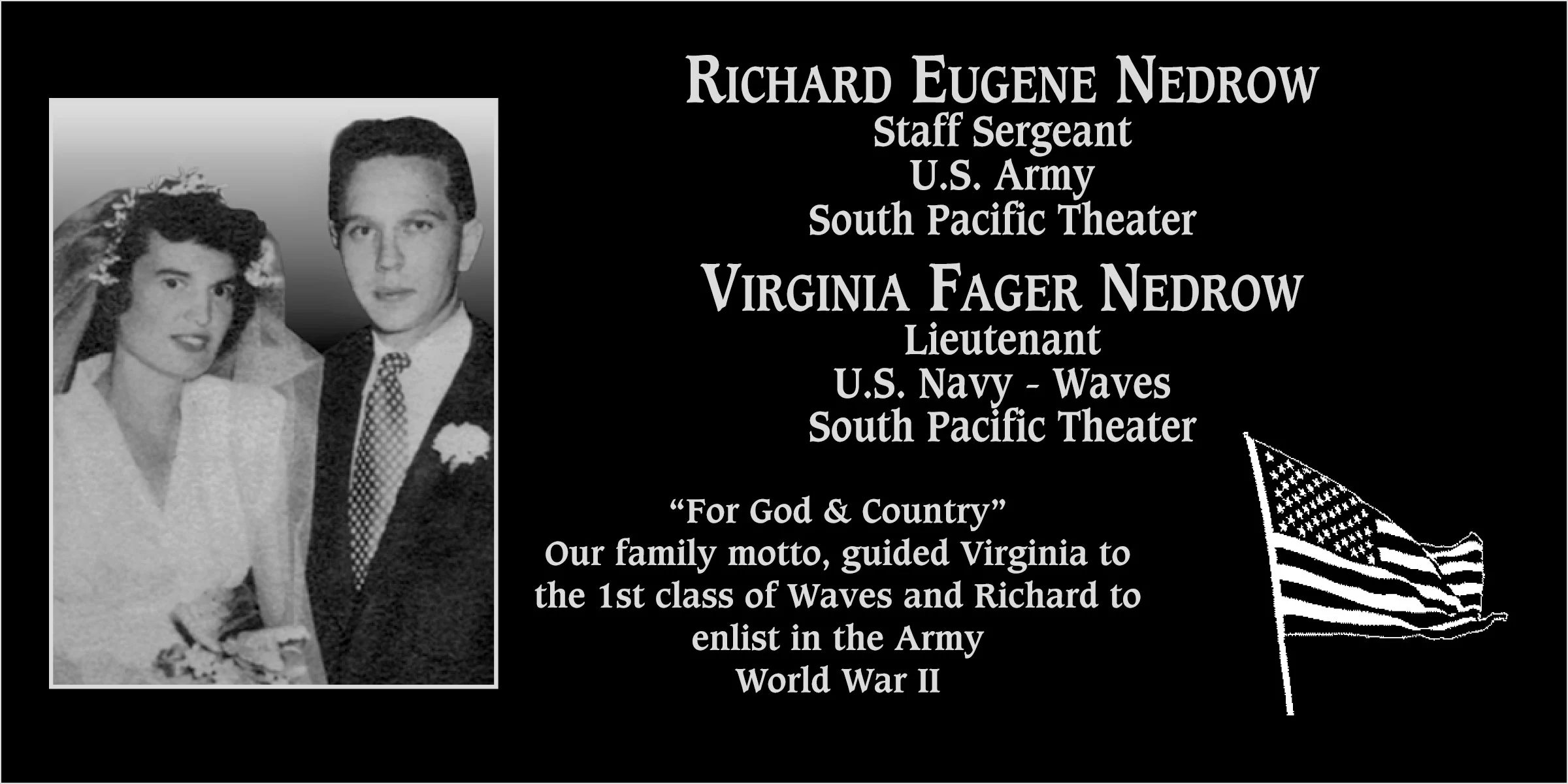 Staff Sergeant Richard Eugene Nedrow | Mt. Soledad Virtual Plaque