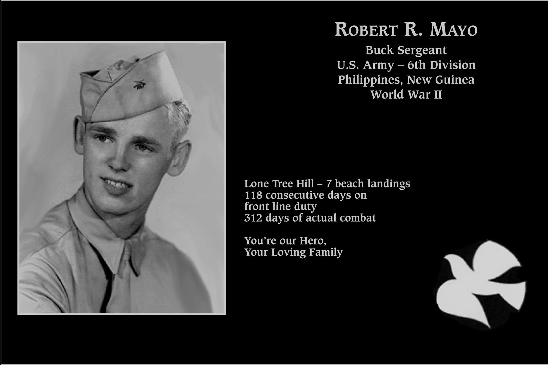 Specialist Robert R Mayo | Mt. Soledad Virtual Plaque