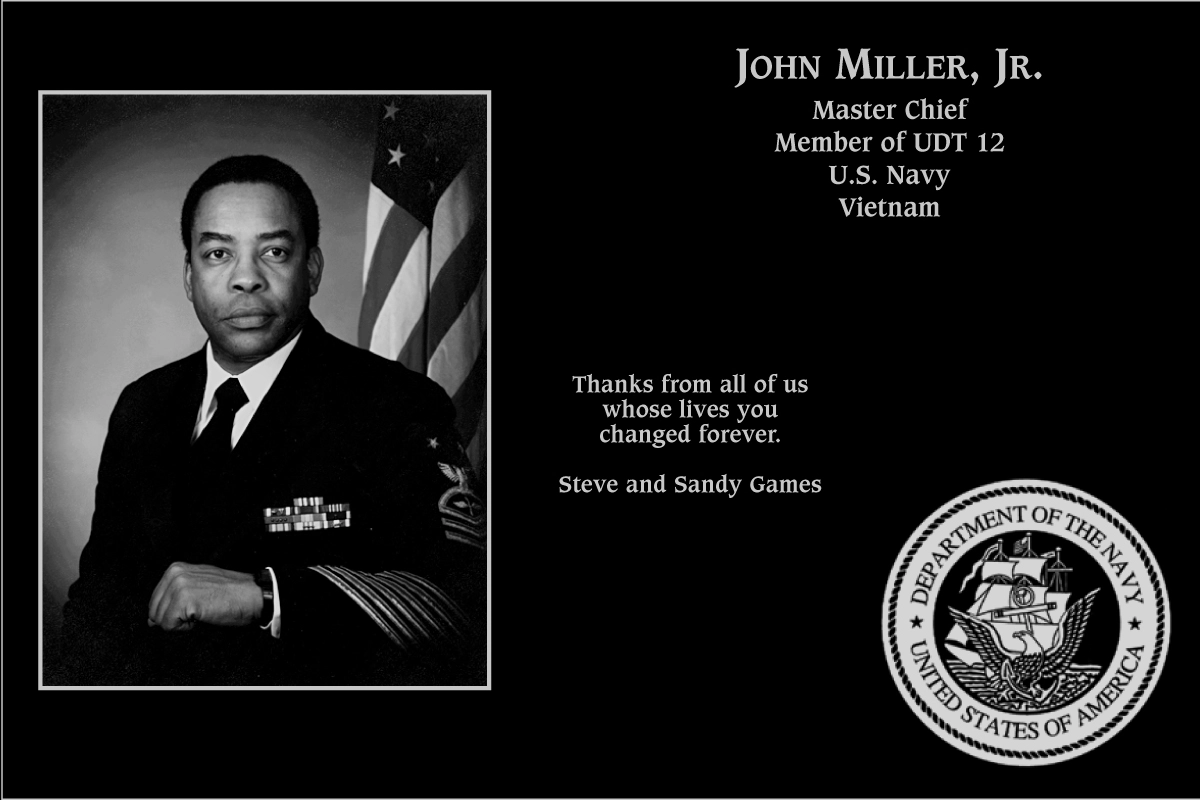 Master Chief Petty Officer John Miller jr | Mt. Soledad Virtual Plaque