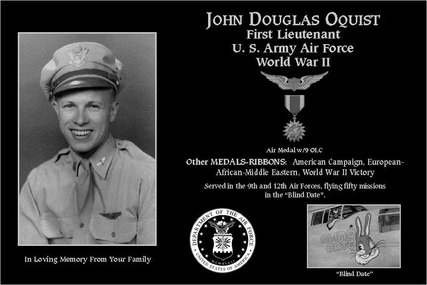 First Lieutenant John Douglas Oquist | Mt. Soledad Virtual Plaque