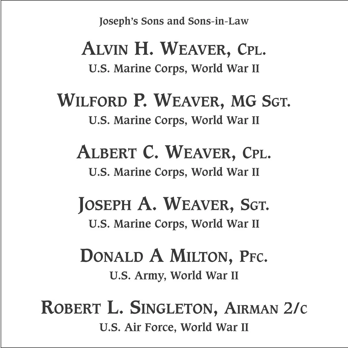 Private First Class Robert L Singleton | Mt. Soledad Virtual Plaque